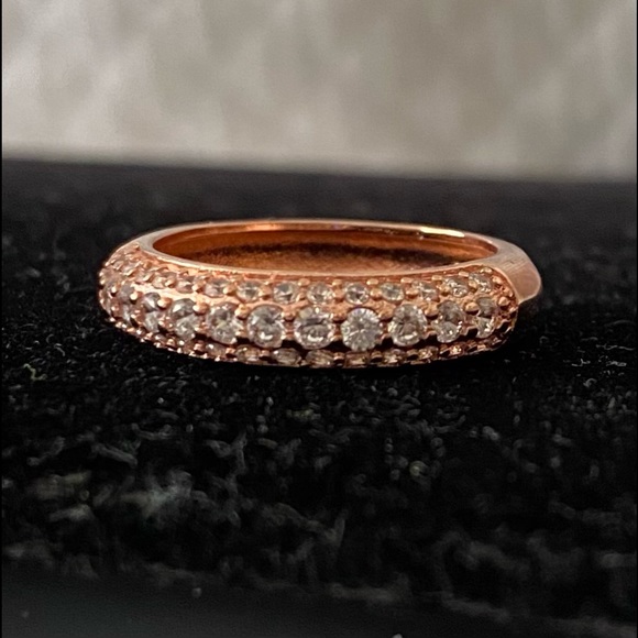 Jewelry | Stamp S925 Rose Gf Cubic Zirconia Band Ring | Poshmark